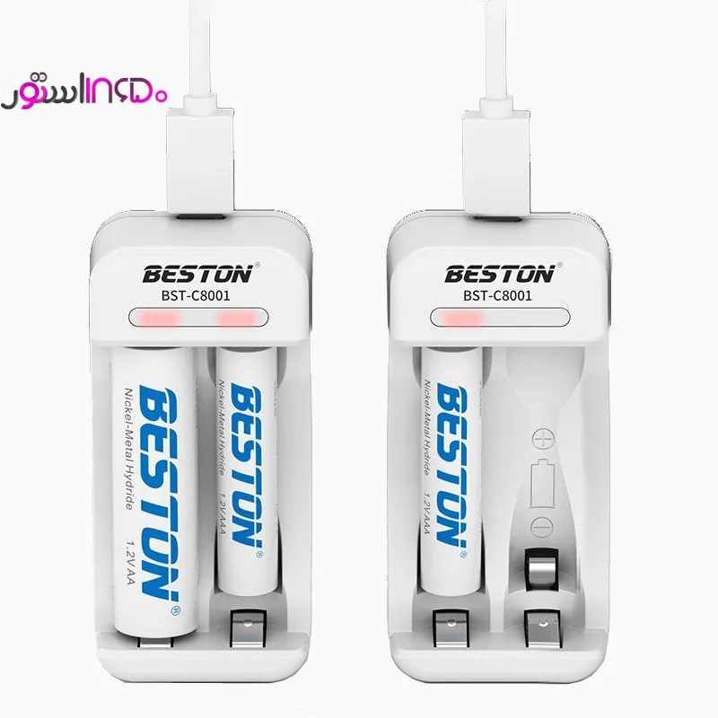 شارژر باتری بستون 2 تایی مدل Beston BST-C8001 – همراه کابل micro USB ...